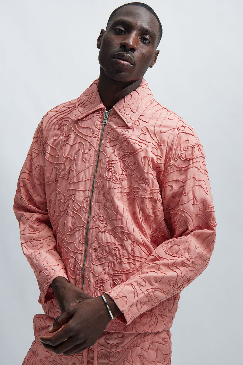 Swirl Jacquard Linen Boxy Jacket - Pink | Fashion Nova, Mens Casual ...