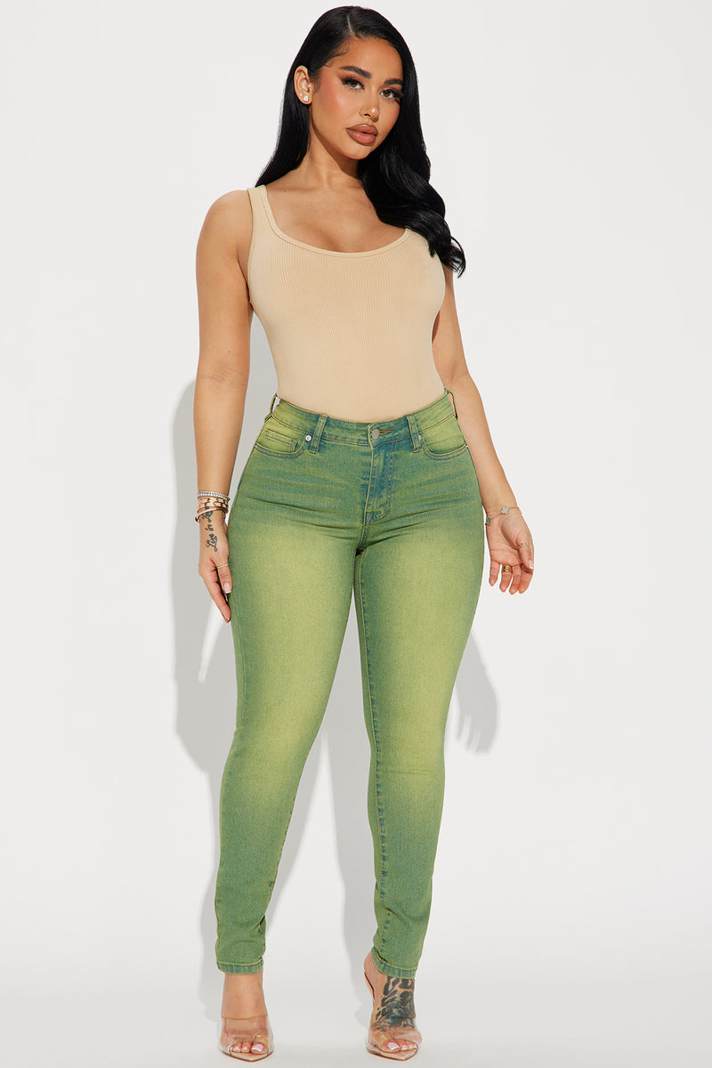 Hampton Tinted High Stretch Skinny Jeans - Green | Fashion Nova, Jeans ...