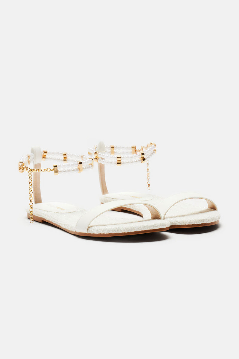 Garden Tea Party Flat Sandals - White | Fashion Nova, Shoes | Fashion Nova