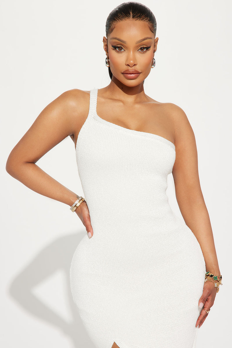 Aiken Metallic Knit Midi Dress - White | Fashion Nova, Dresses ...