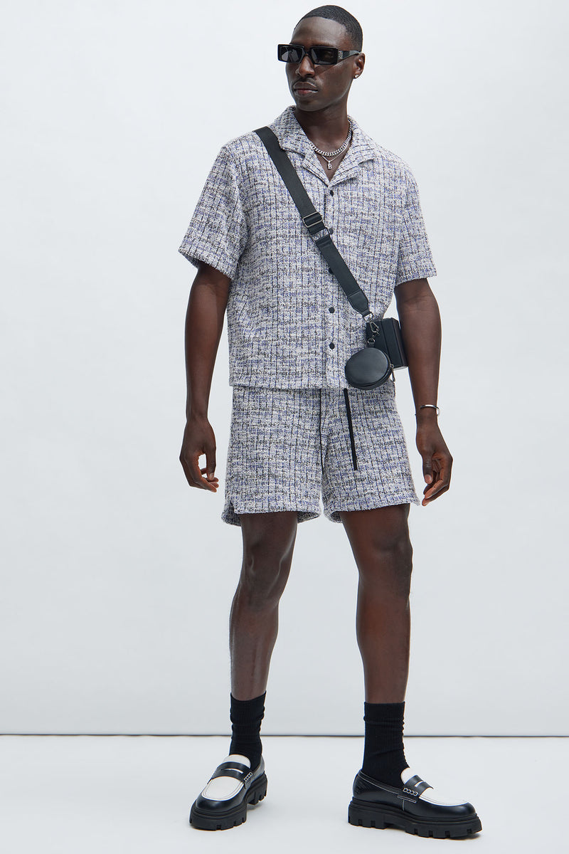 Maddox Textured Shorts - Blue/combo | Fashion Nova, Mens Shorts ...
