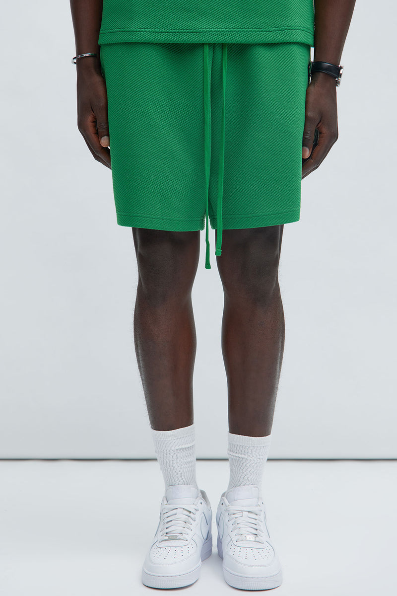 Kina Textured Shorts - Green | Fashion Nova, Mens Fleece Bottoms ...