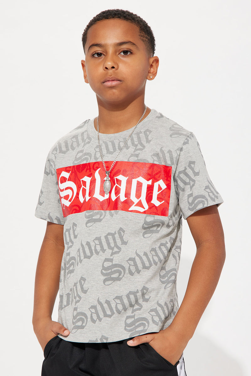 Mini Savage King Short Set - Grey/Black | Fashion Nova, Kids Sets | Fashion Nova