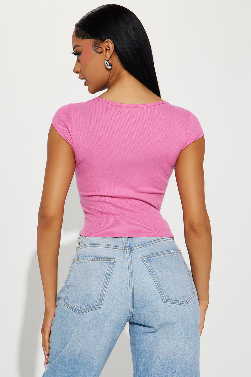 Sabrina Square Neck Tee - Pink | Fashion Nova, Basic Tops & Bodysuits ...