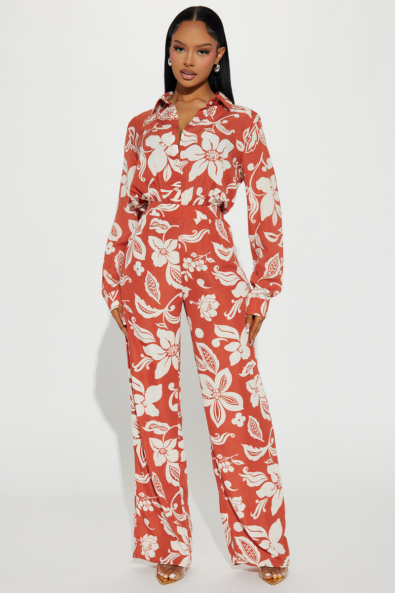 Muriela Jumpsuit - Rust/combo | Fashion Nova, Jumpsuits | Fashion Nova