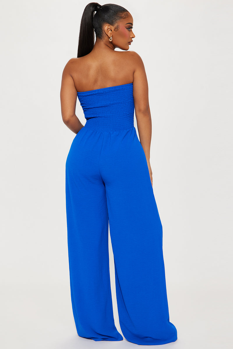 Mabel Smocked Jumpsuit Royal Fashion Nova Jumpsuits Fashion Nova