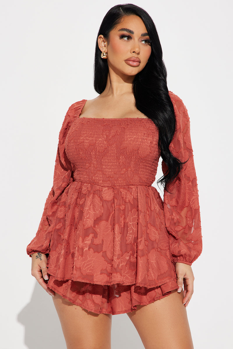 Match My Energy Romper - Rust | Fashion Nova, Rompers | Fashion Nova