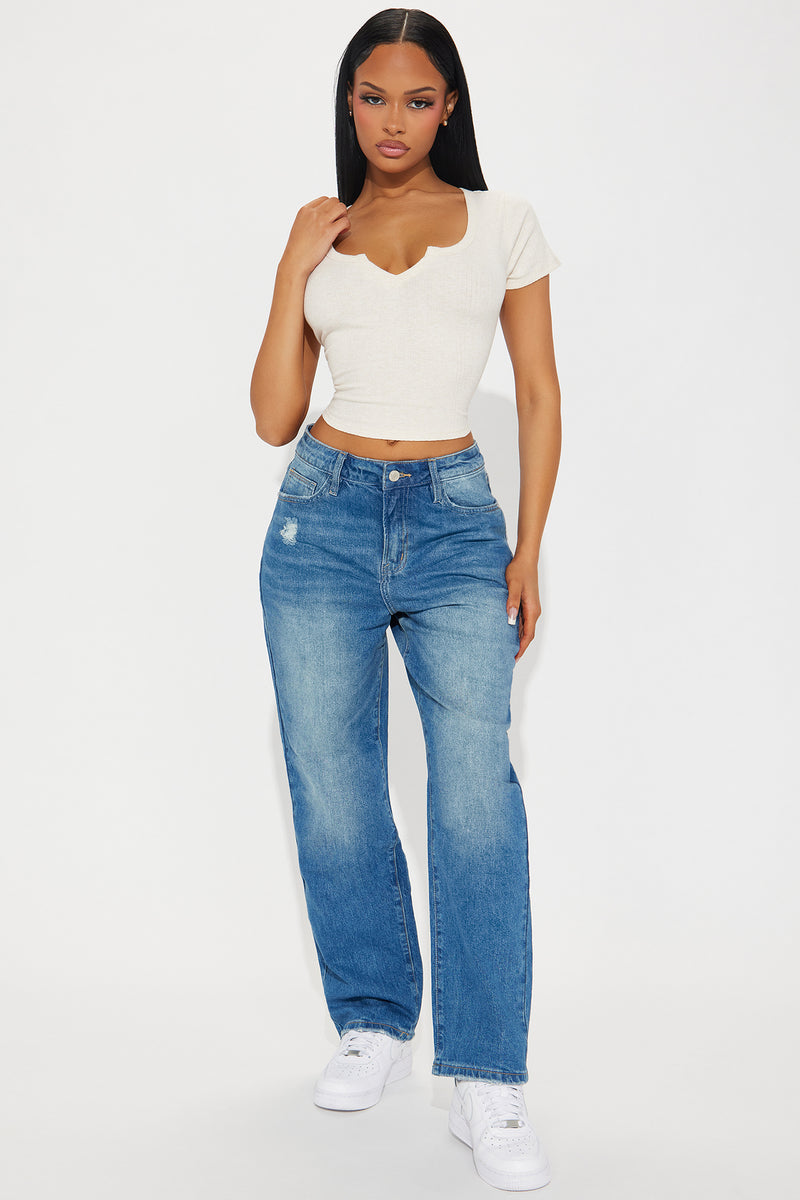 Bailey Ribbed Notched Top - Oatmeal | Fashion Nova, Basic Tops ...