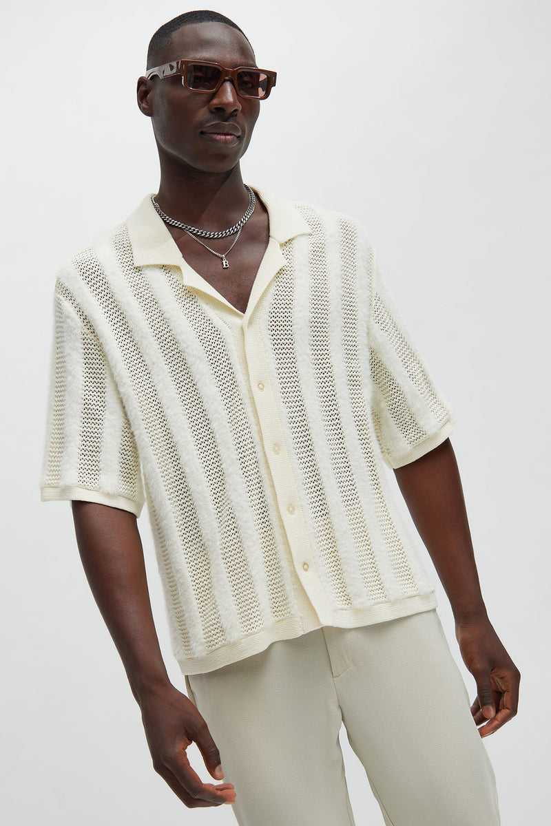 Eldon Fur Textured Shirt - Cream | Fashion Nova, Mens Shirts | Fashion Nova