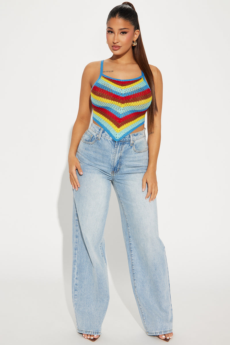 In The Sun Striped Crochet Top - Blue/combo | Fashion Nova, Sweaters ...