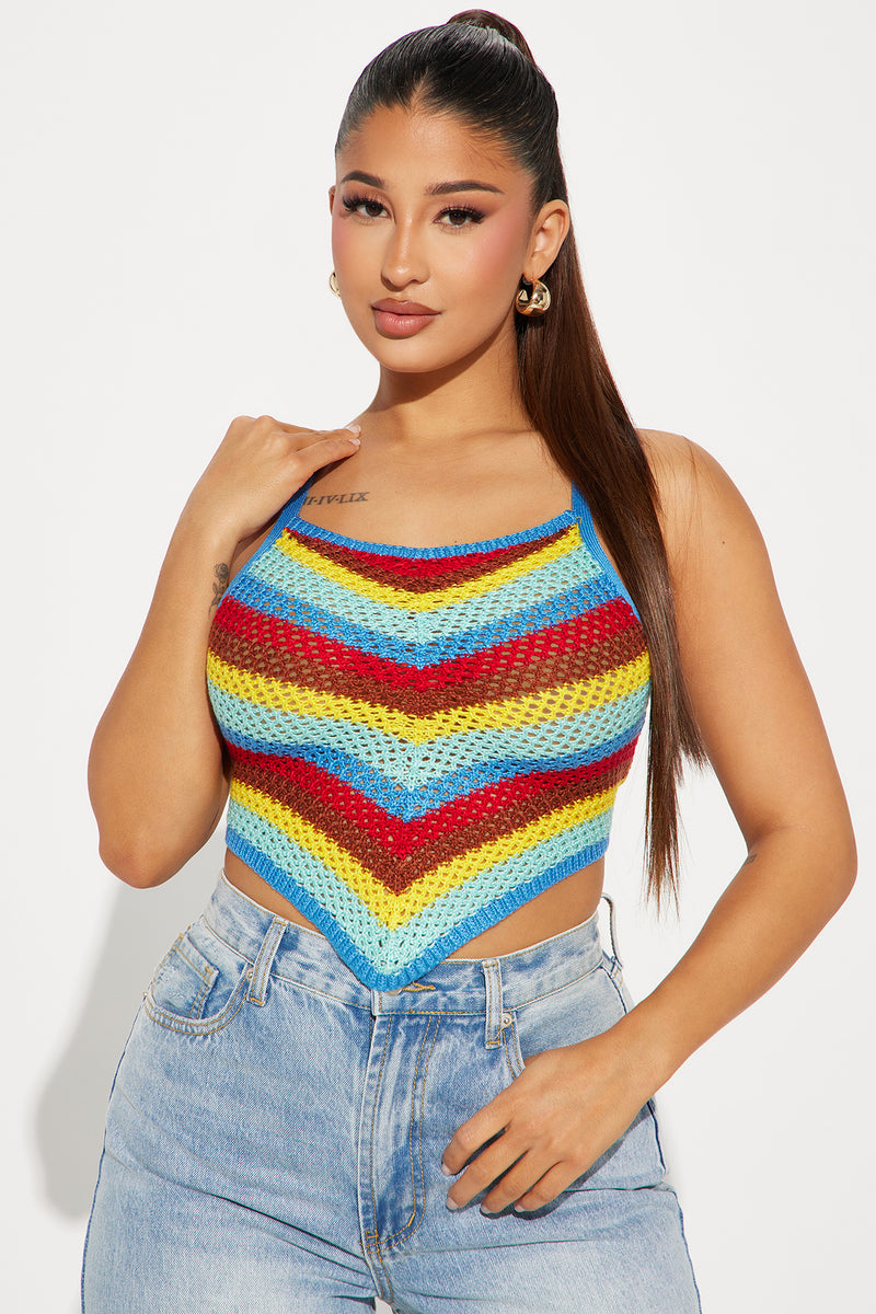 In The Sun Striped Crochet Top - Blue/combo | Fashion Nova, Sweaters ...