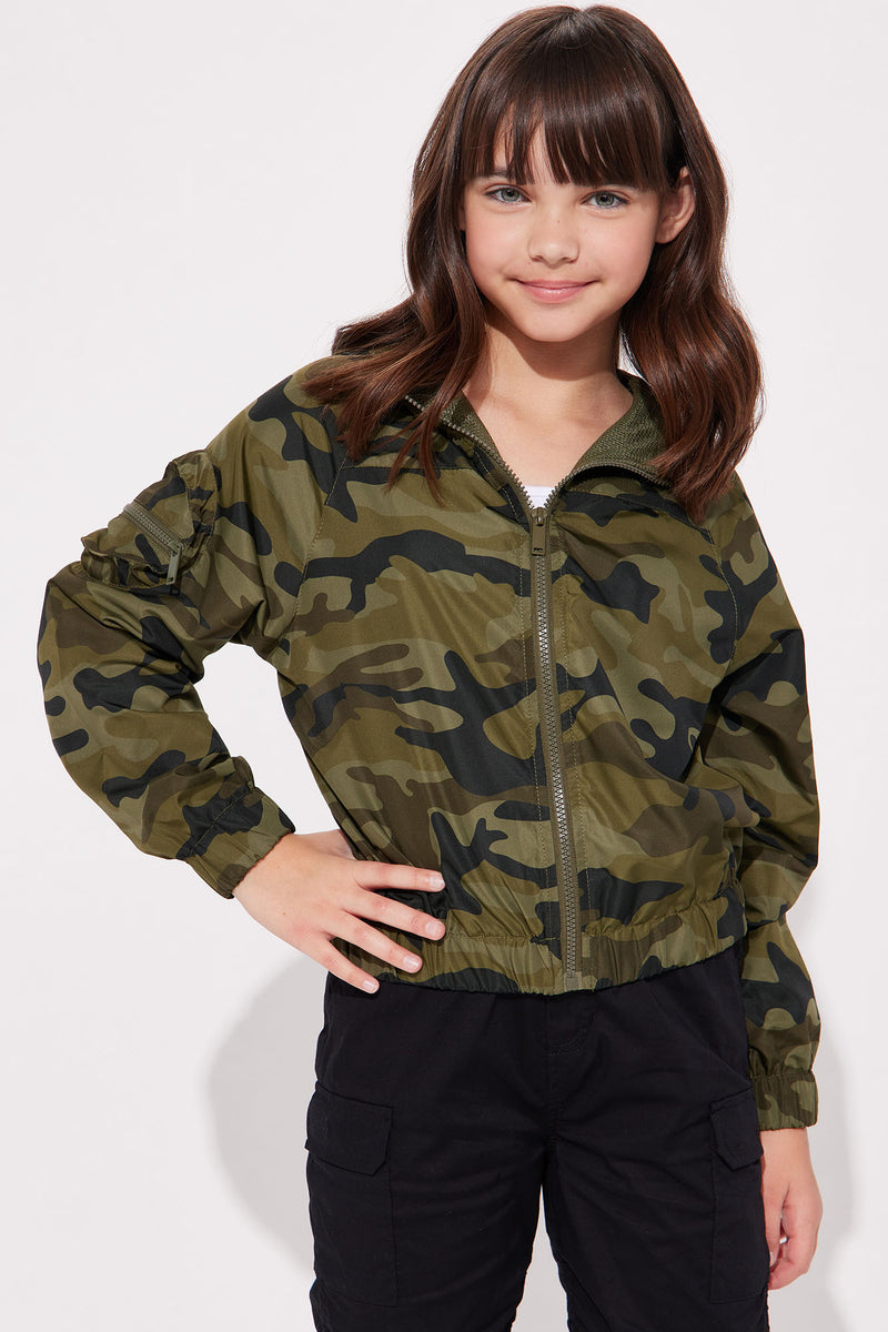 Mini Playing Games Camo Windbreaker - Olive | Fashion Nova, Kids ...