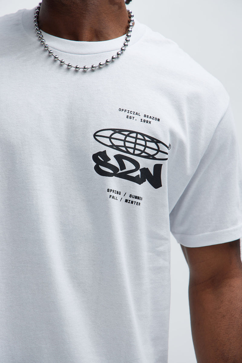 SZN Stacked Short Sleeve Tee - White | Fashion Nova, Mens Graphic Tees ...