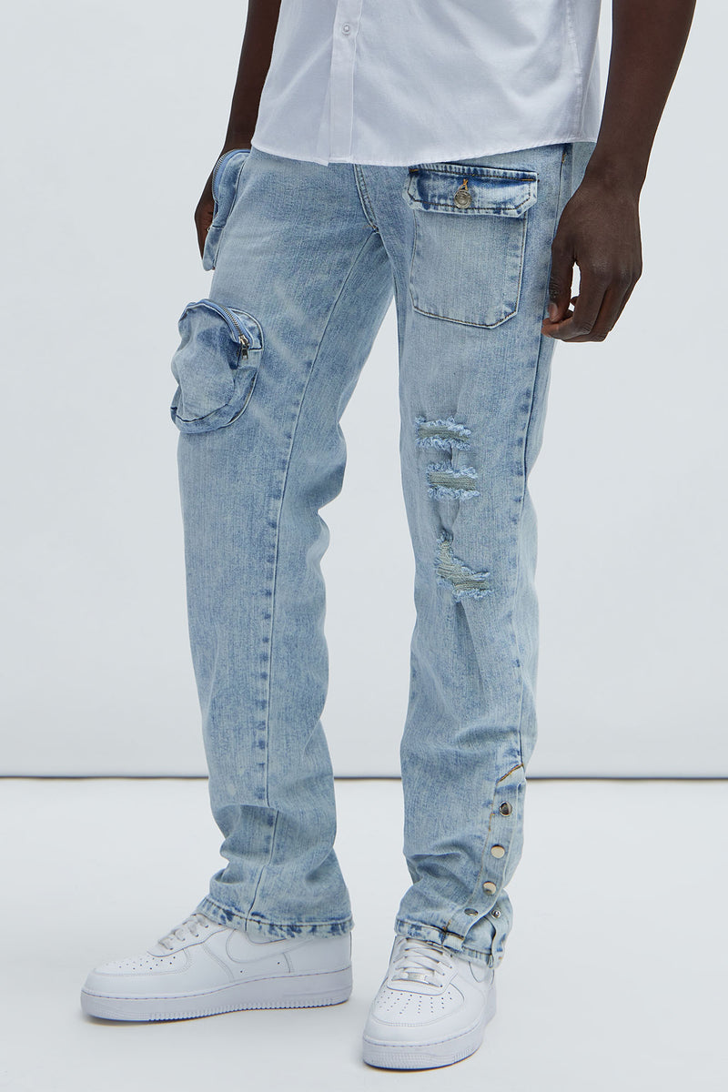 3D Pocket Slim Convertible Snap Flare Jeans - Light Wash | Fashion Nova ...