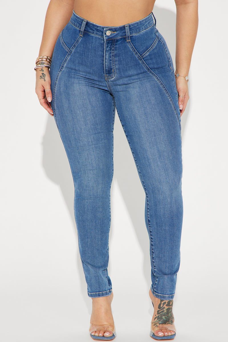 Bounce Back Stretch Moto Skinny Jeans - Medium Wash | Fashion Nova ...