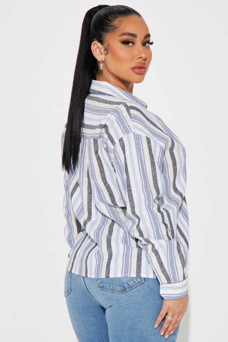 Allison Linen Striped Shirt - Blue/combo | Fashion Nova, Shirts ...
