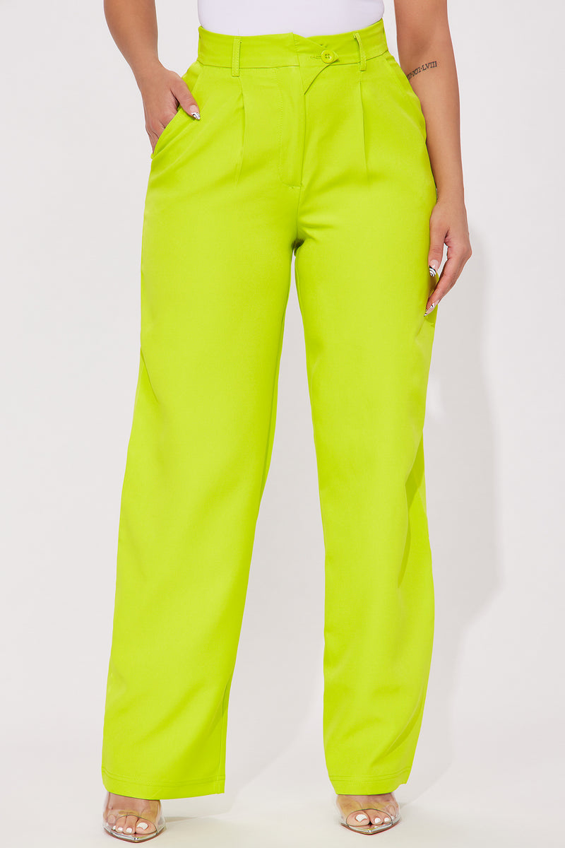 Trisha Wide Leg Trouser - Chartreuse | Fashion Nova, Pants | Fashion Nova
