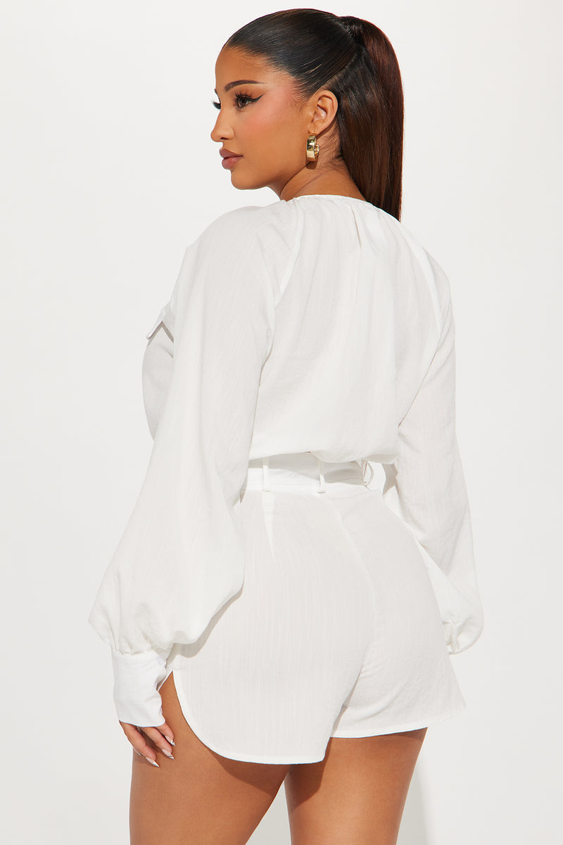 Italian Coast Linen Romper - White | Fashion Nova, Rompers | Fashion Nova