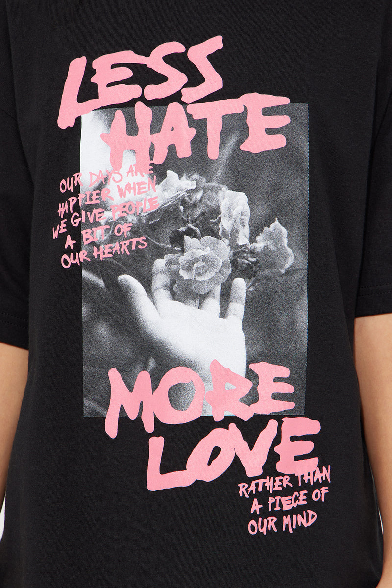 Mini Less Hate More Love Tee - Black | Fashion Nova, Kids Tops & T ...