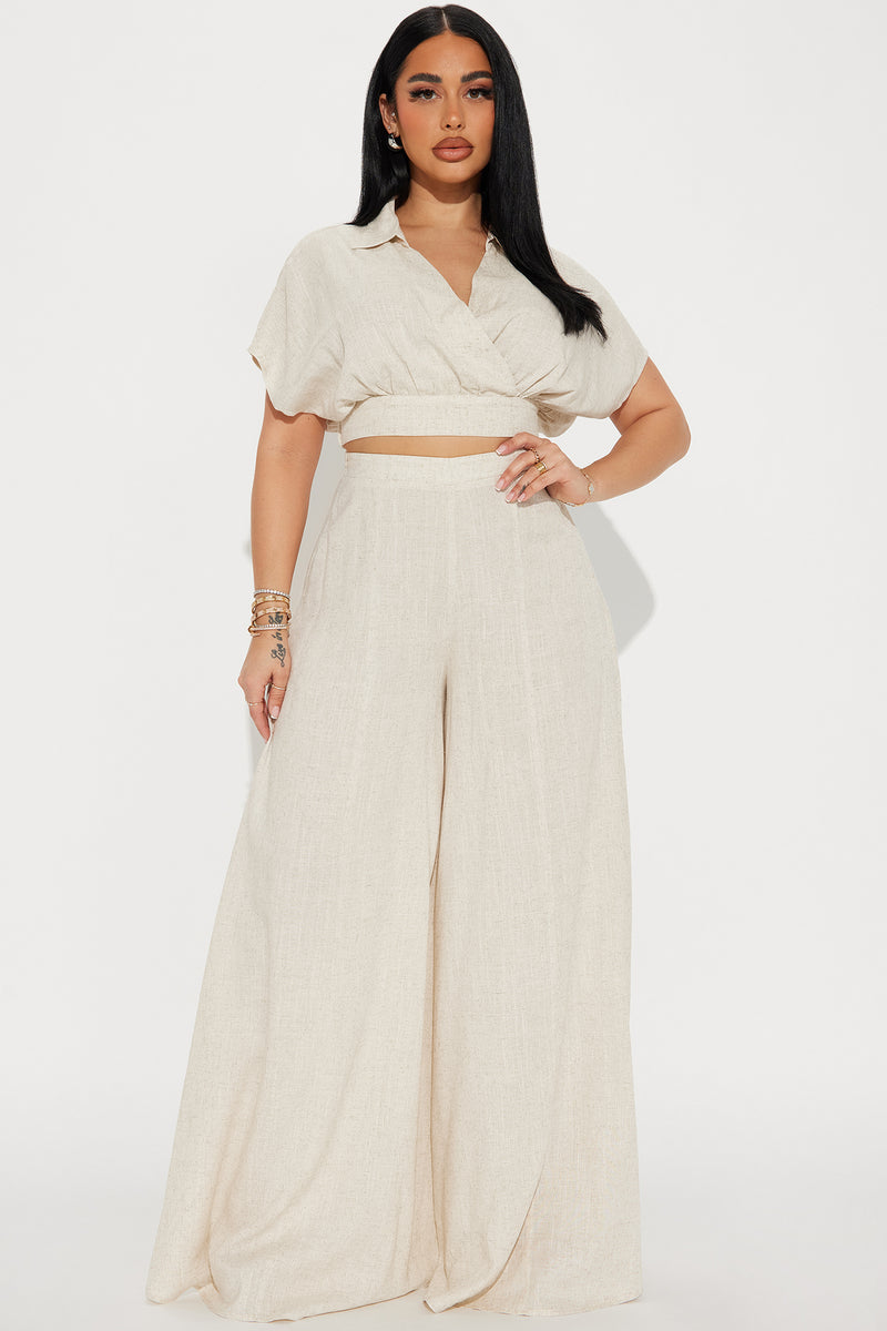Lucky Day Linen Pant Set - Oatmeal | Fashion Nova, Matching Sets ...