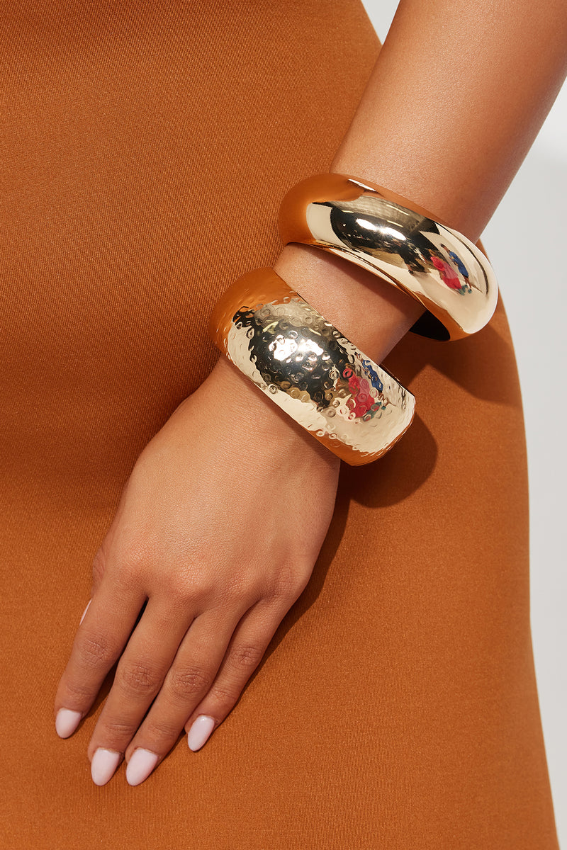 Make Some Noise 2 Piece Bangle Set - Gold | Fashion Nova, Jewelry ...