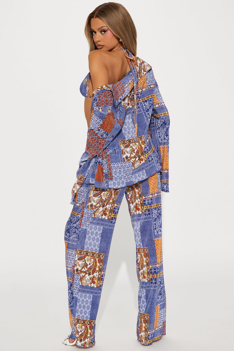 Kelli 3 Piece Plisse Pant Set - Navy/combo | Fashion Nova, Matching ...