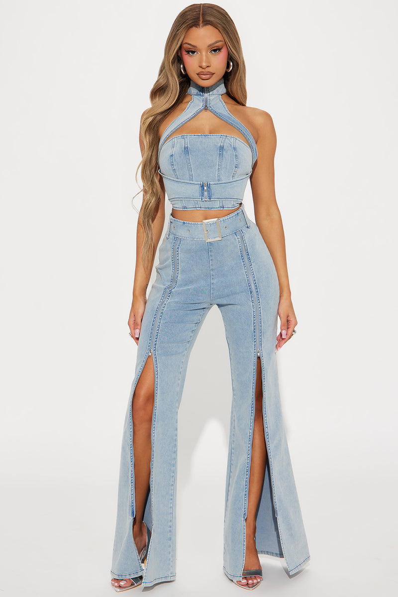 Show Me The Way Denim Pant Set - Medium Wash | Fashion Nova, Matching ...