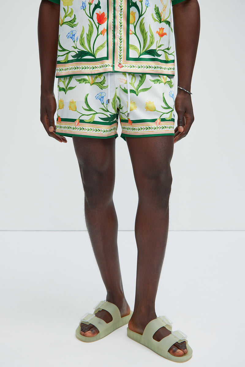 Deer Creek Swim Trunks - White/combo | Fashion Nova, Mens Swim ...