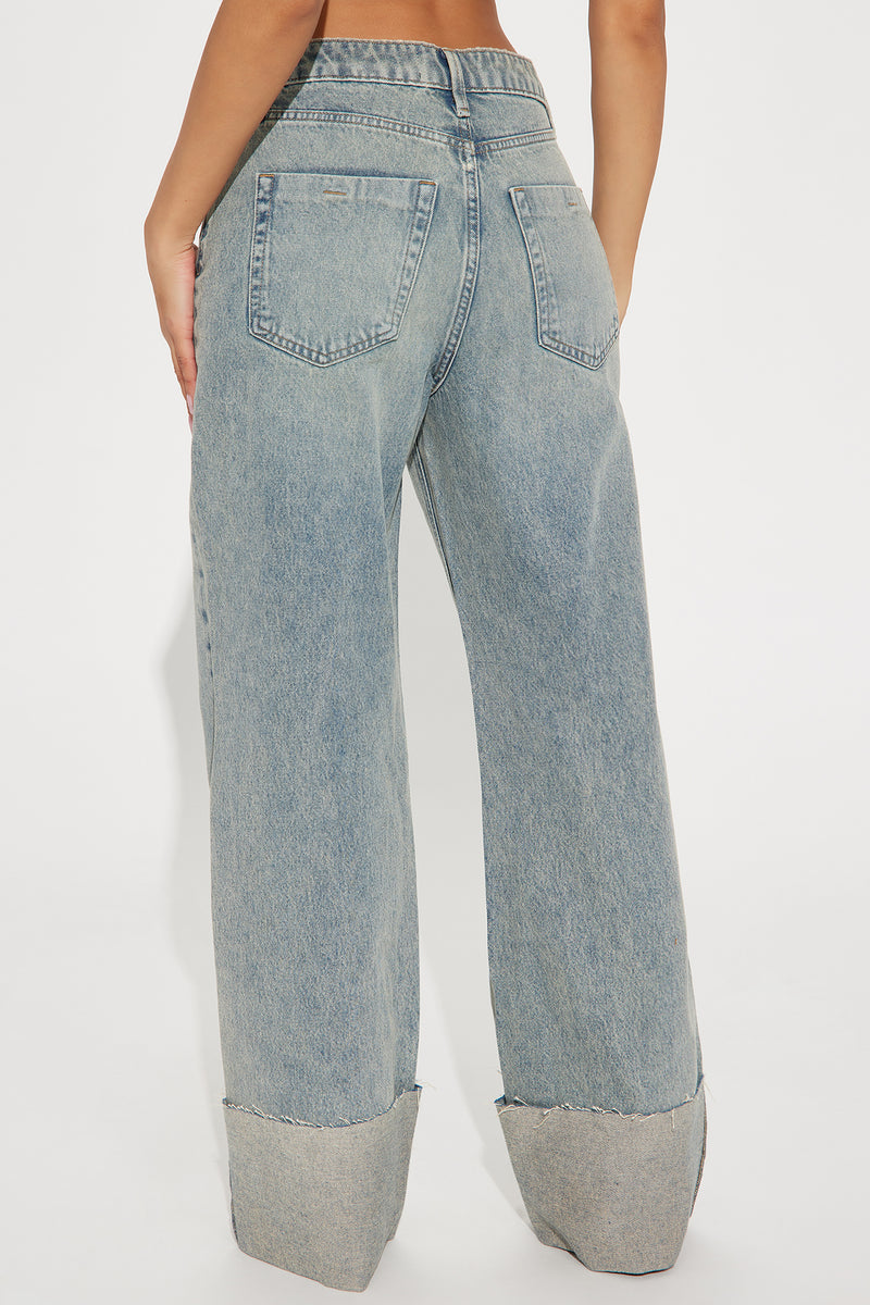 Jeanine Cuffed Wide Leg Jeans - Vintage Wash | Fashion Nova, Jeans ...