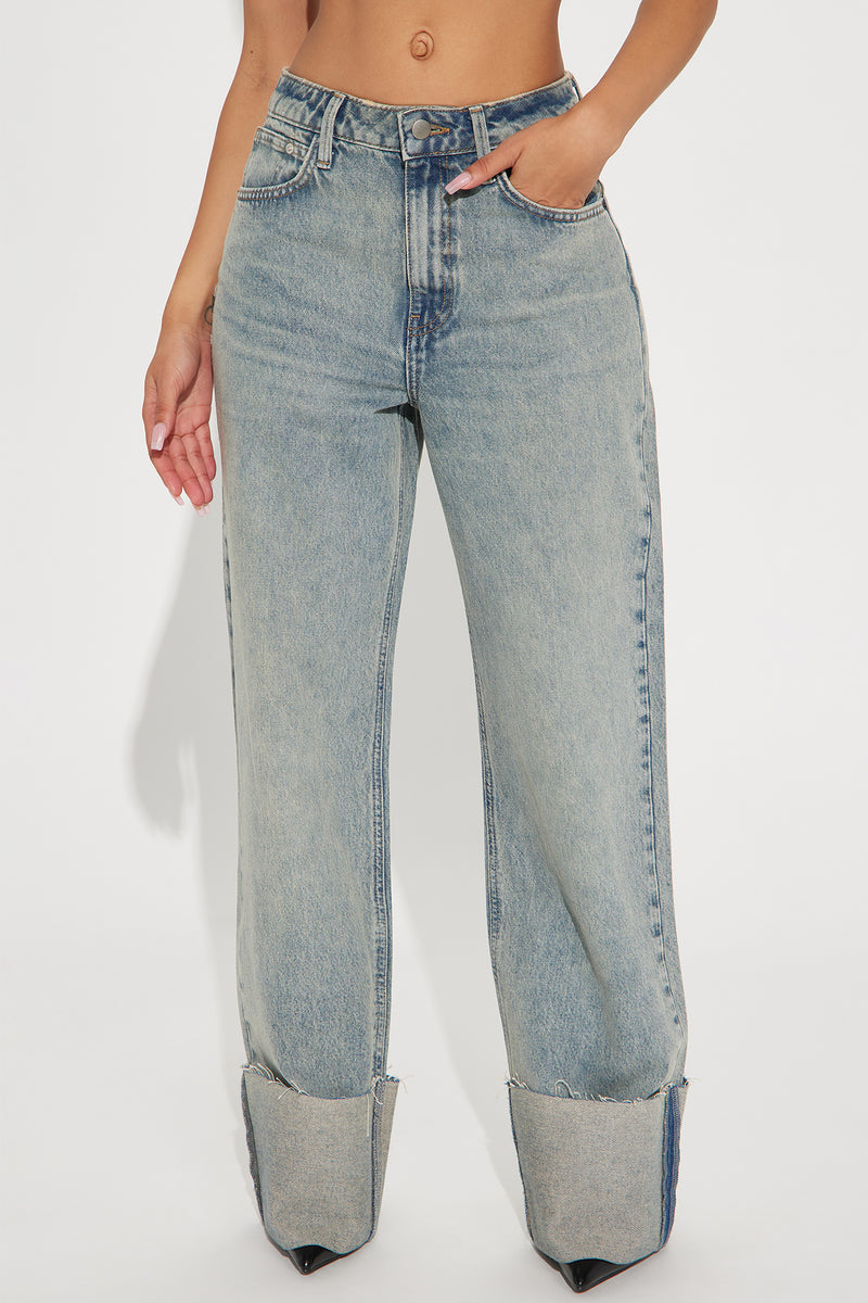 Jeanine Cuffed Wide Leg Jeans - Vintage Wash | Fashion Nova, Jeans ...