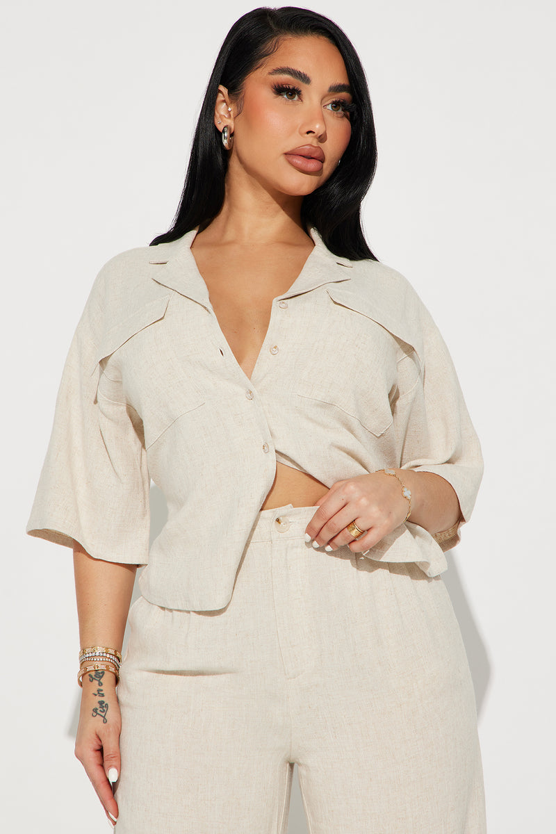 Roslyn Linen Pant Set - Oatmeal | Fashion Nova, Matching Sets | Fashion ...