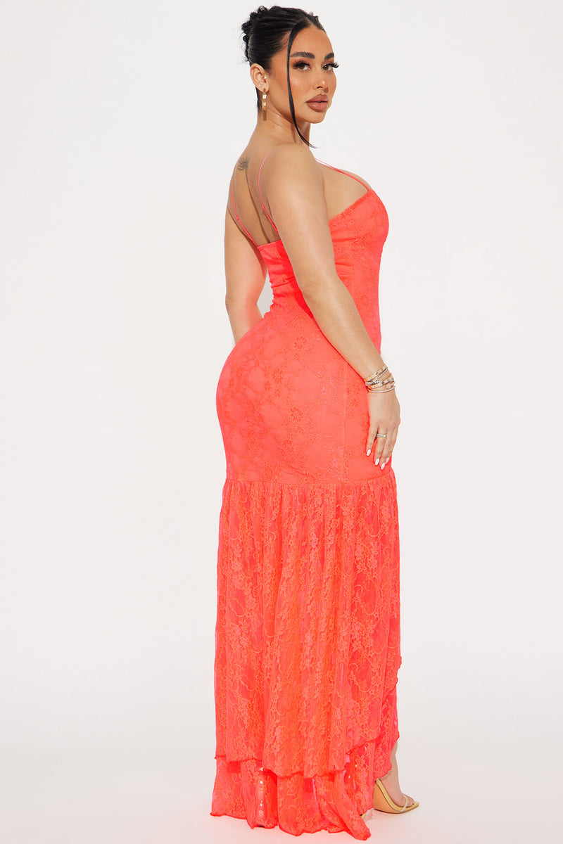 Liliana Lace Maxi Dress - Neon Coral | Fashion Nova, Dresses | Fashion Nova