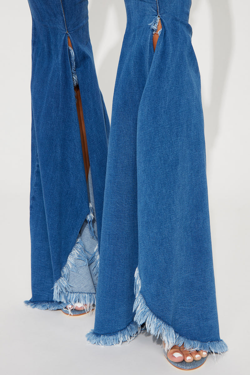 Gave You A Chance Stretch Split Hem Flare Jeans - Medium Wash | Fashion ...