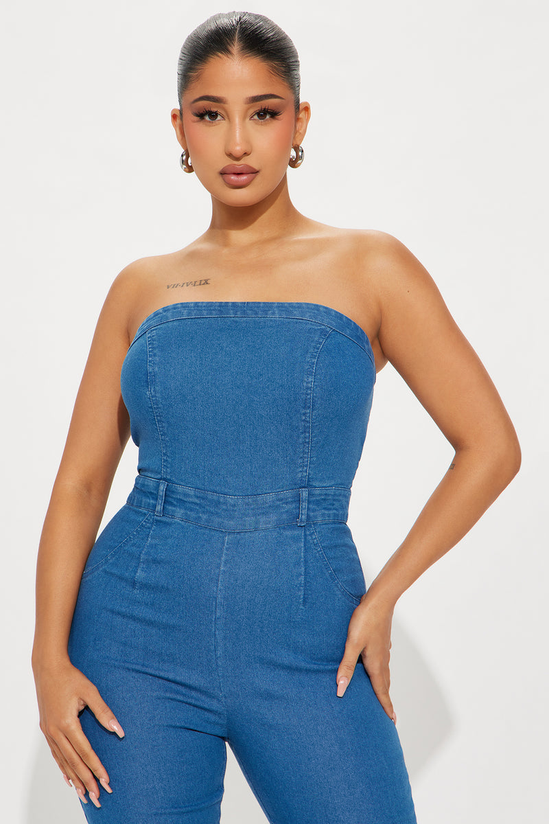 Christy Denim Jumpsuit - Medium Wash | Fashion Nova, Jumpsuits | Fashion Nova