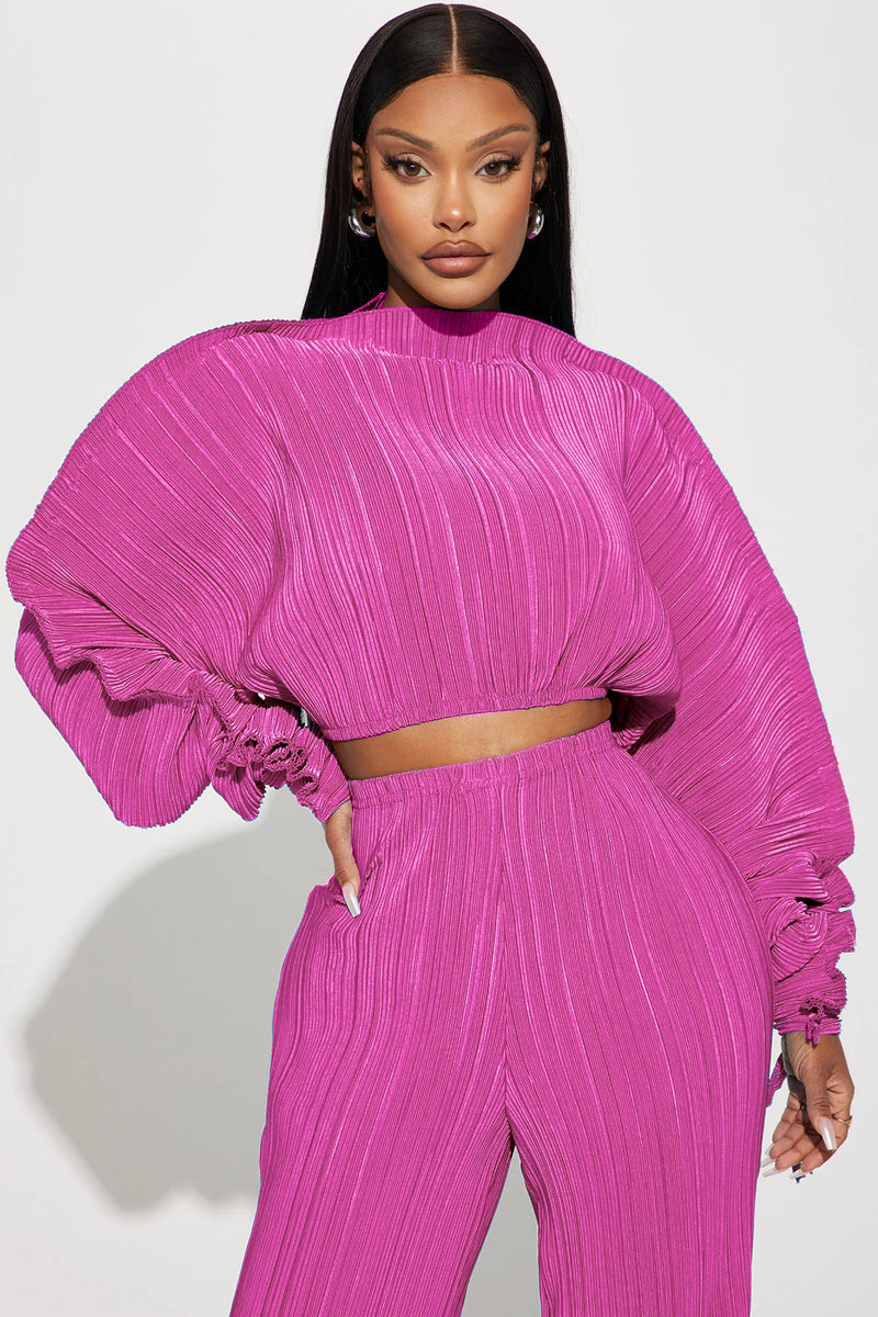 The Perfect Match Plisse Pant Set - Fuchsia | Fashion Nova, Matching ...