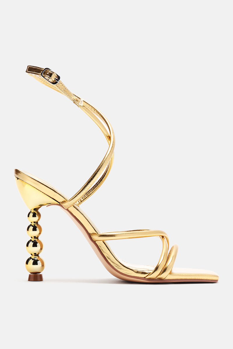 Simple Remedy Metallic Heeled Sandals - Gold | Fashion Nova, Shoes ...