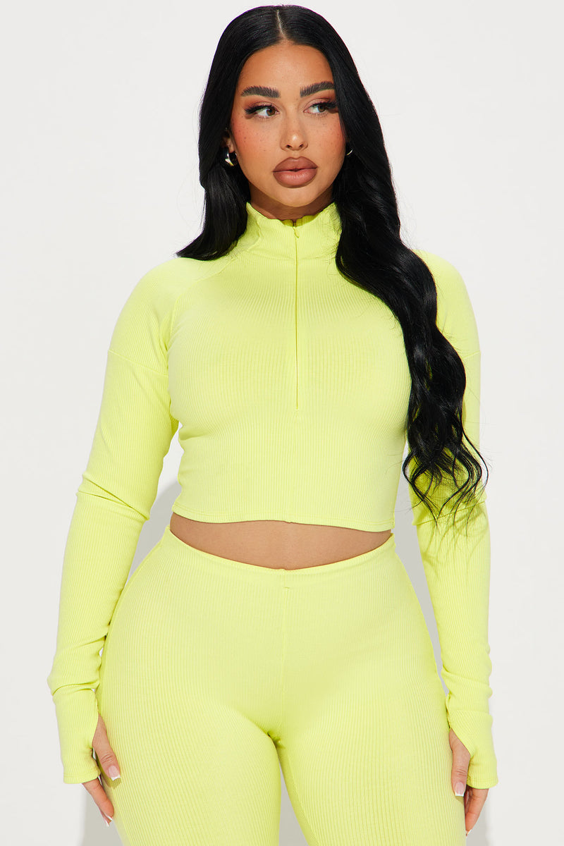 Nicole Collared Snatched Top - Citron | Fashion Nova, Knit Tops ...
