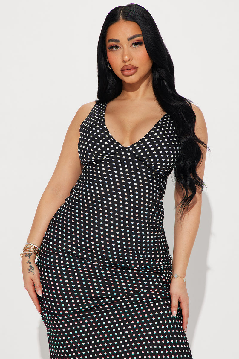 Arie Polka Dot Maxi Dress - Black | Fashion Nova, Dresses | Fashion Nova