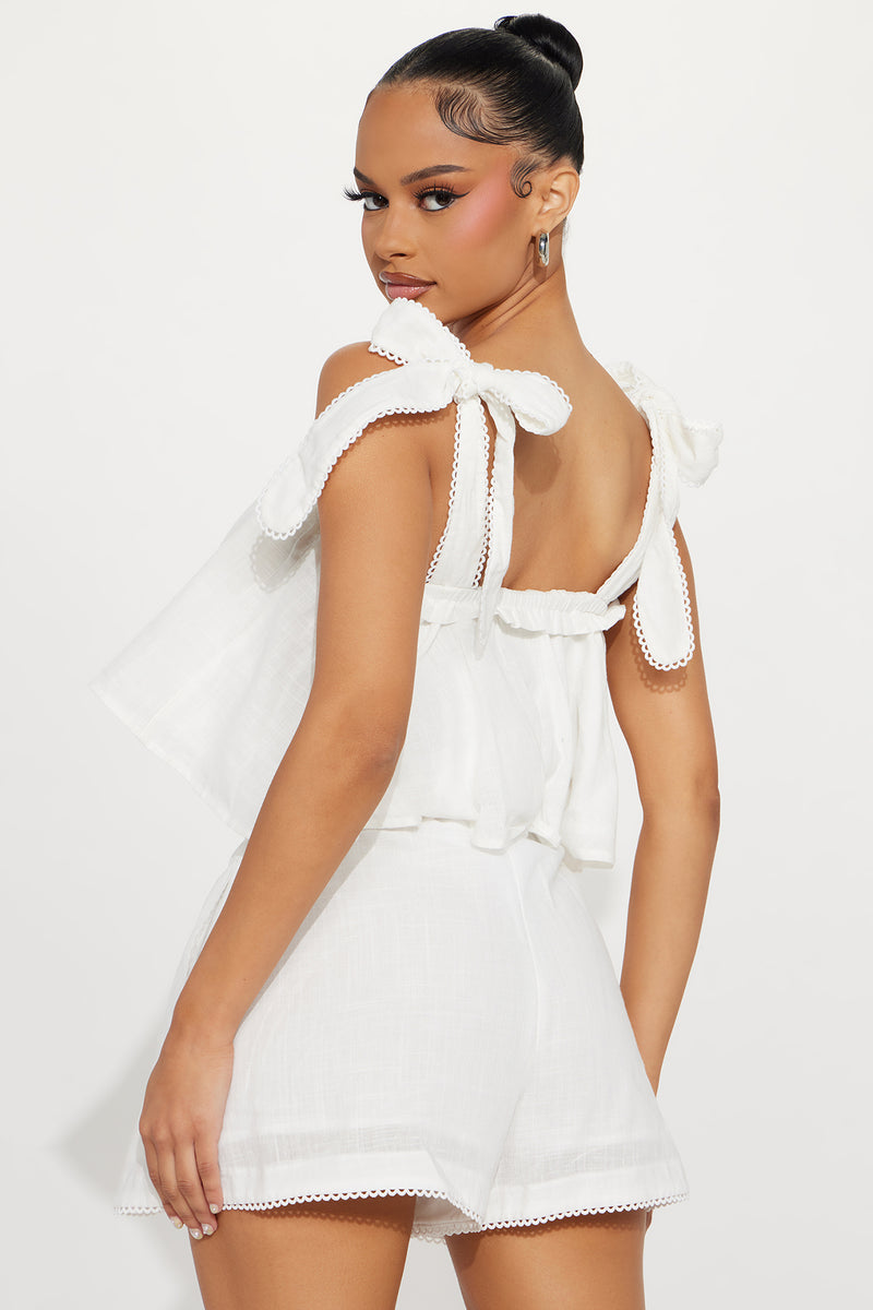 Sweet As Can Be Linen Short Set - White | Fashion Nova, Matching Sets ...