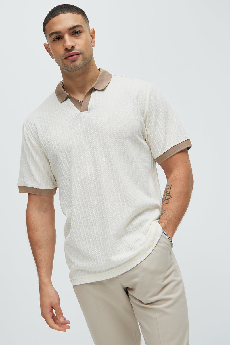 Dog In Me Textured Polo - Off White/combo | Fashion Nova, Mens Tees & Tanks | Fashion Nova