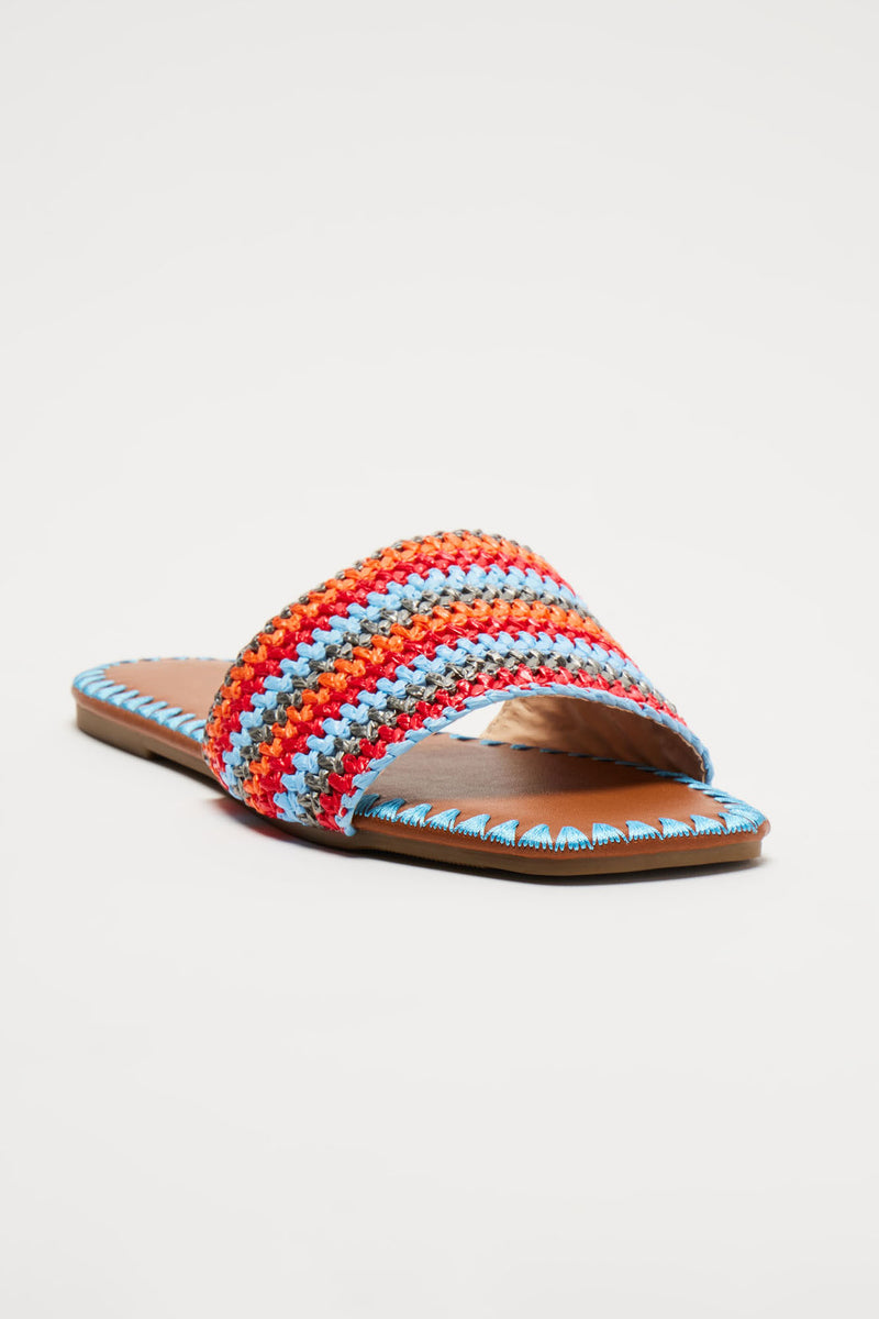 Mia Striped Raffia Sandals - Blue | Fashion Nova, Shoes | Fashion Nova