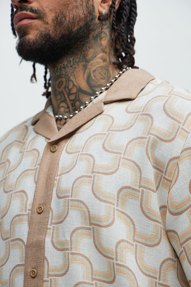 Retro In Shirt - Natural/Combo | Fashion Nova, Mens Shirts | Fashion Nova