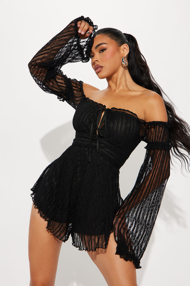 Turn Heads Lace Romper - Black | Fashion Nova, Rompers | Fashion Nova