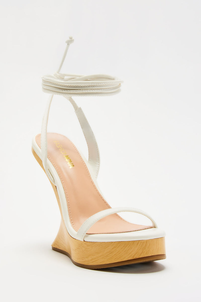 Arosa Wrap Up Wedges - White | Fashion Nova, Shoes | Fashion Nova