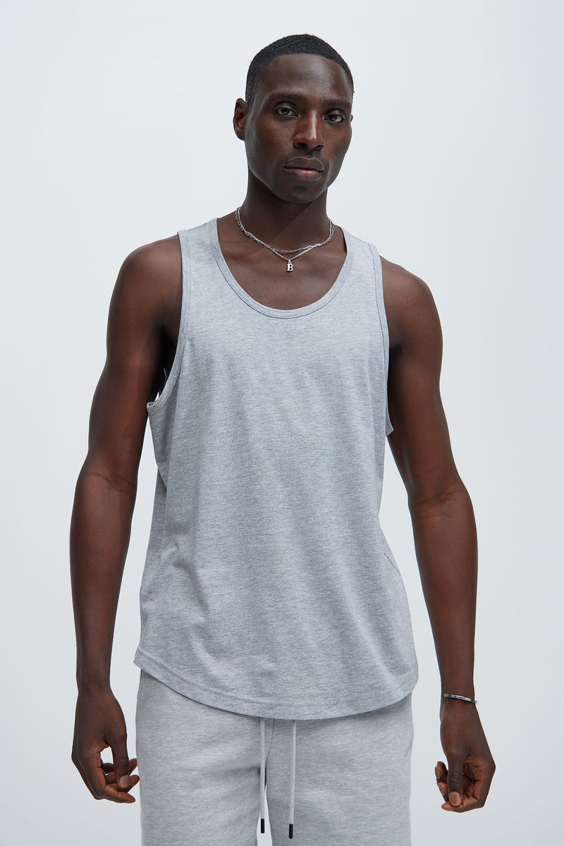 Essential Scallop Tank Top - Grey | Fashion Nova, Mens Tees & Tanks ...