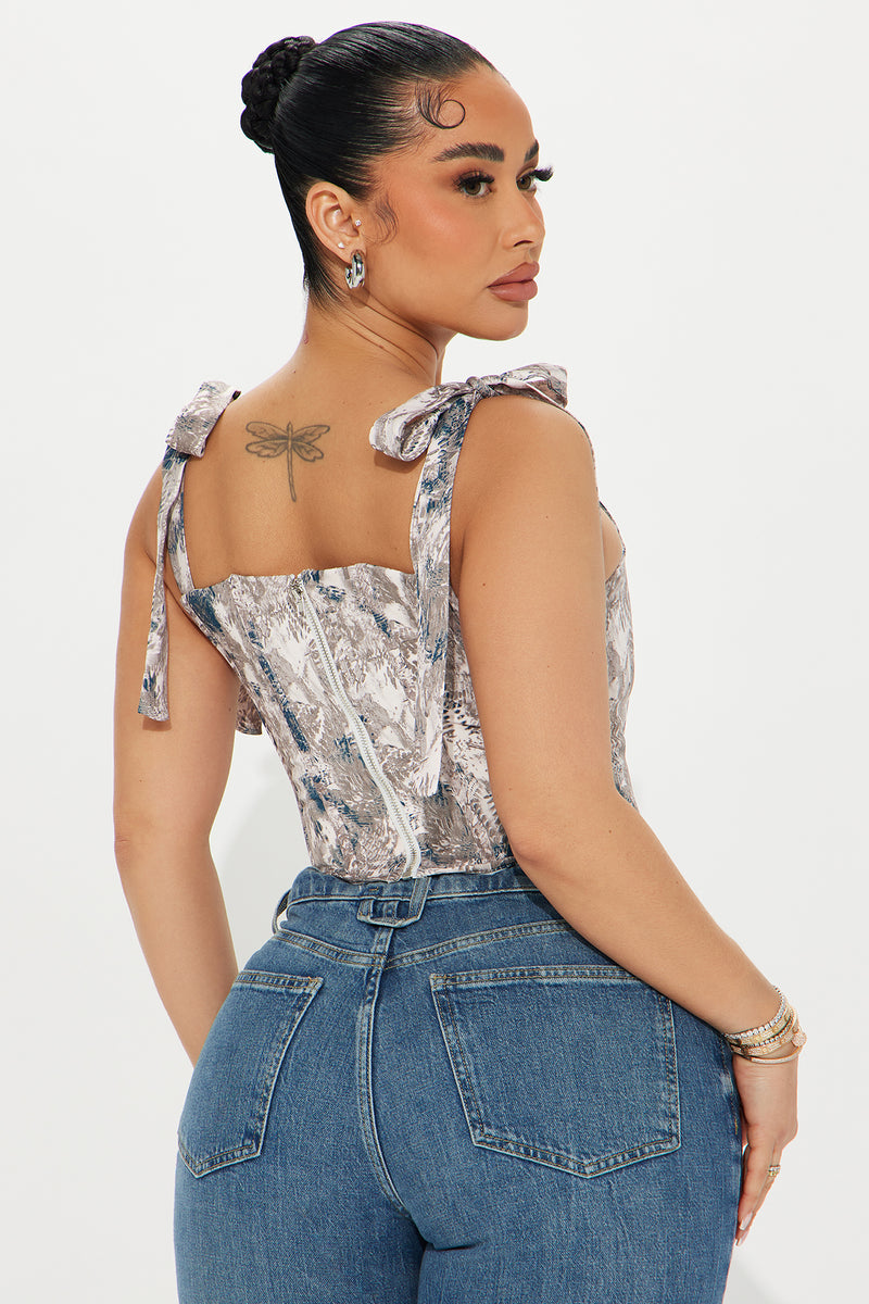 Exotic Love Corset Top Brown Combo Fashion Nova Shirts And Blouses