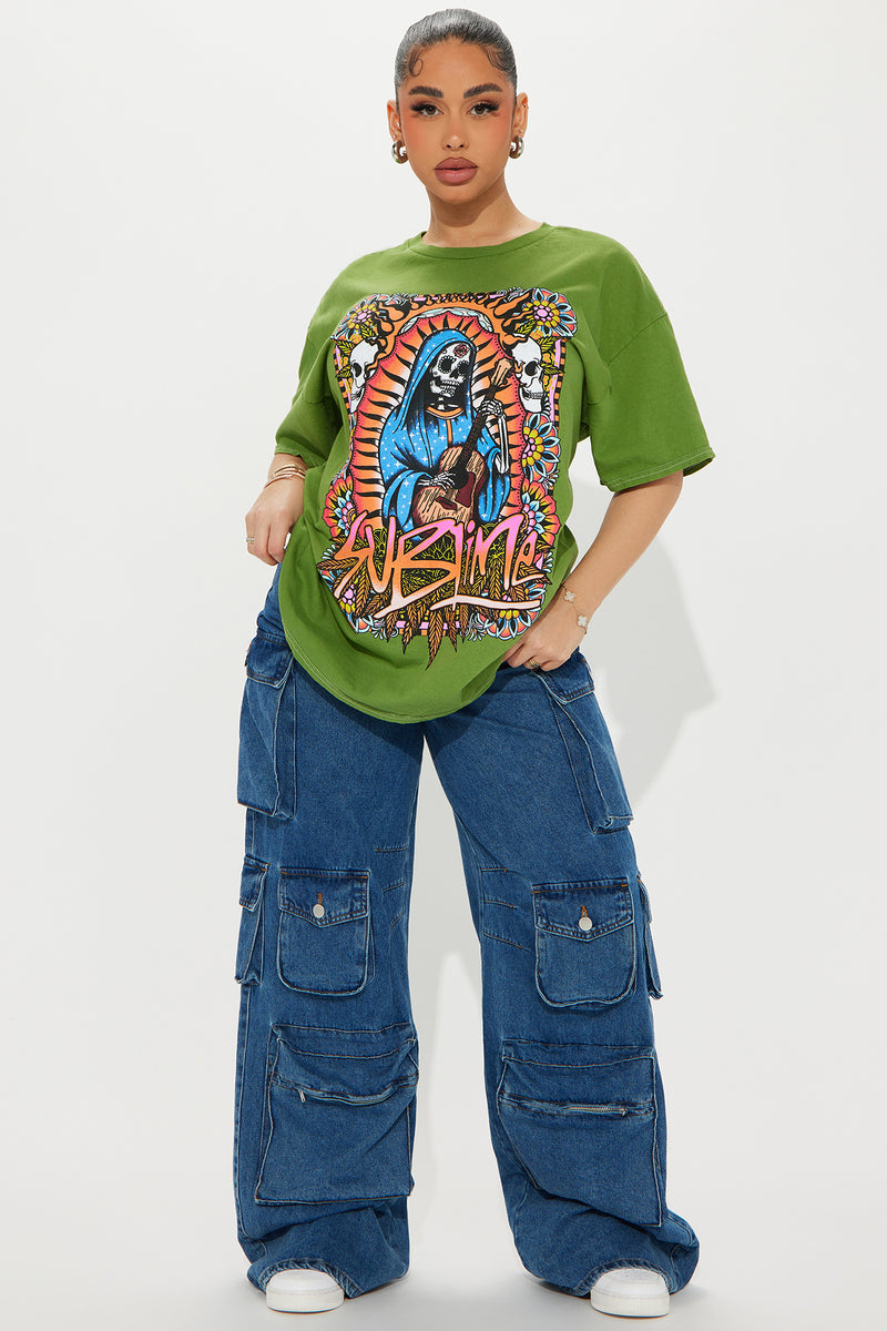 Sublime Skull Washed Tee - Green | Fashion Nova, Screens Tops and ...