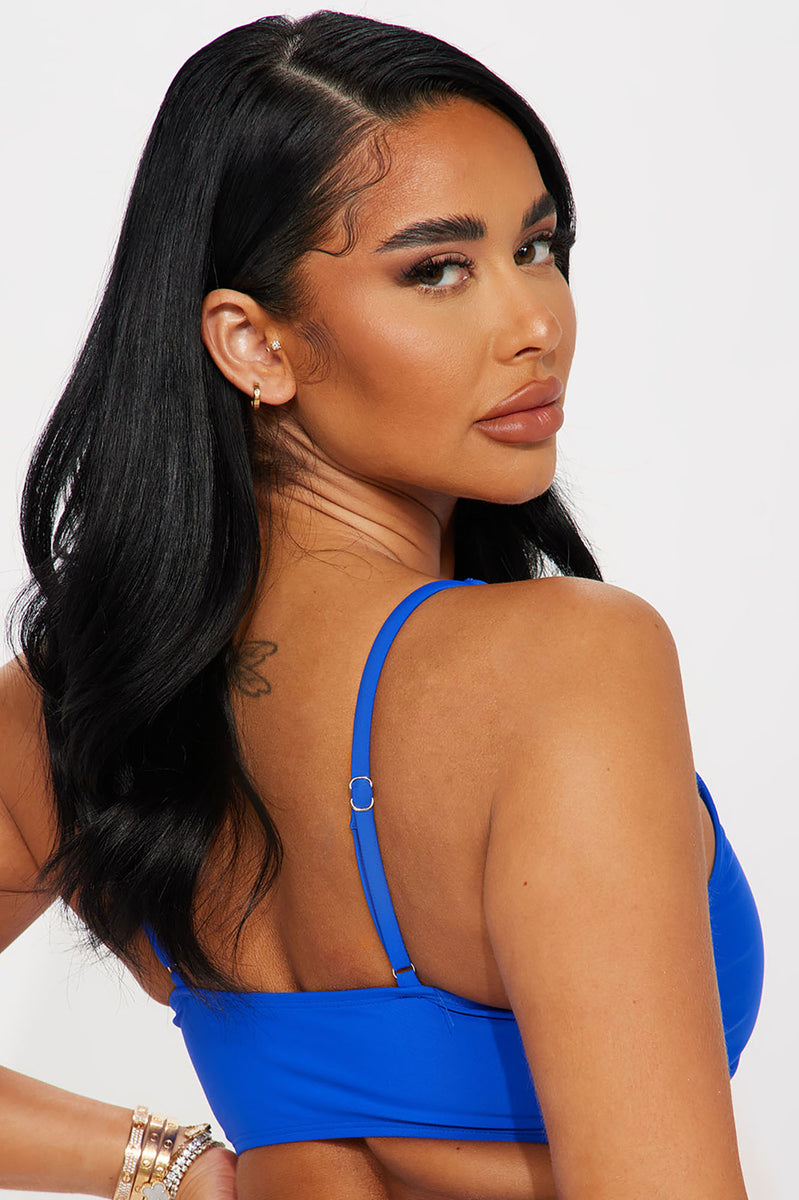 Maui Mix And Match Tank Bikini Top Royal Fashion Nova Swimwear