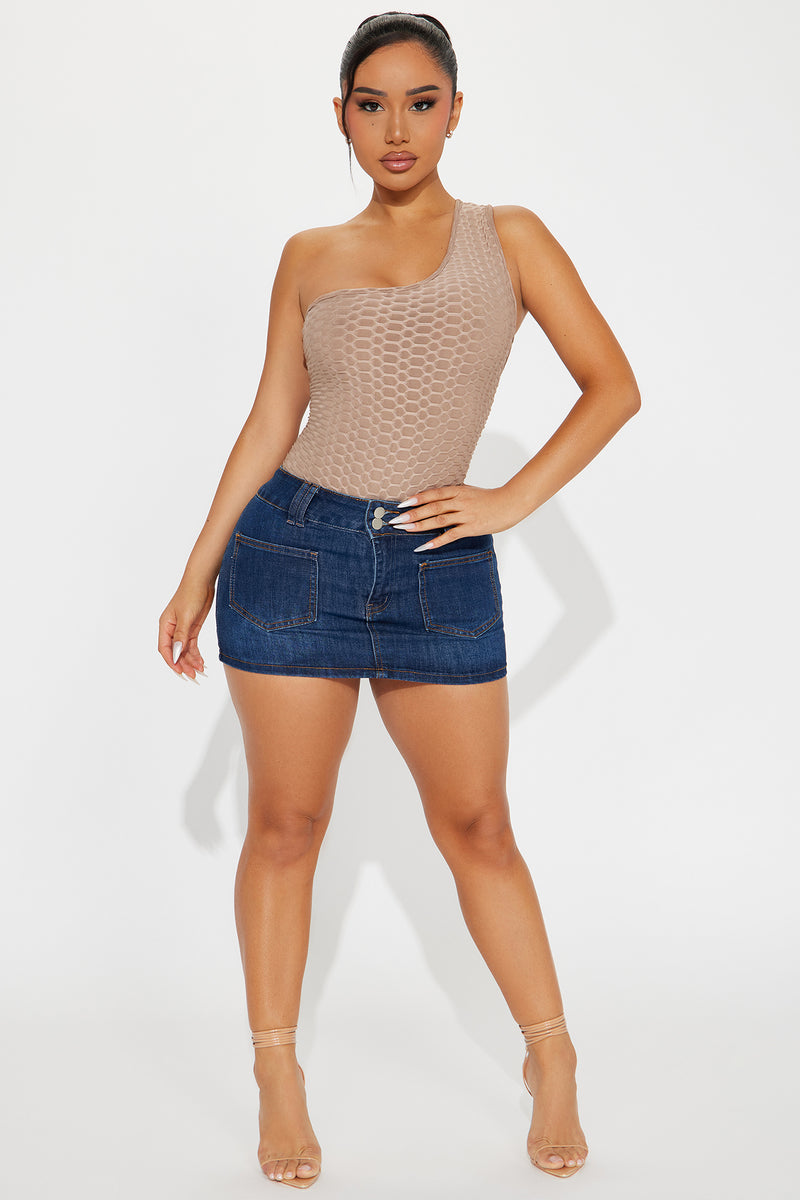 Miko One Shoulder Bodysuit - Khaki | Fashion Nova, Bodysuits | Fashion Nova