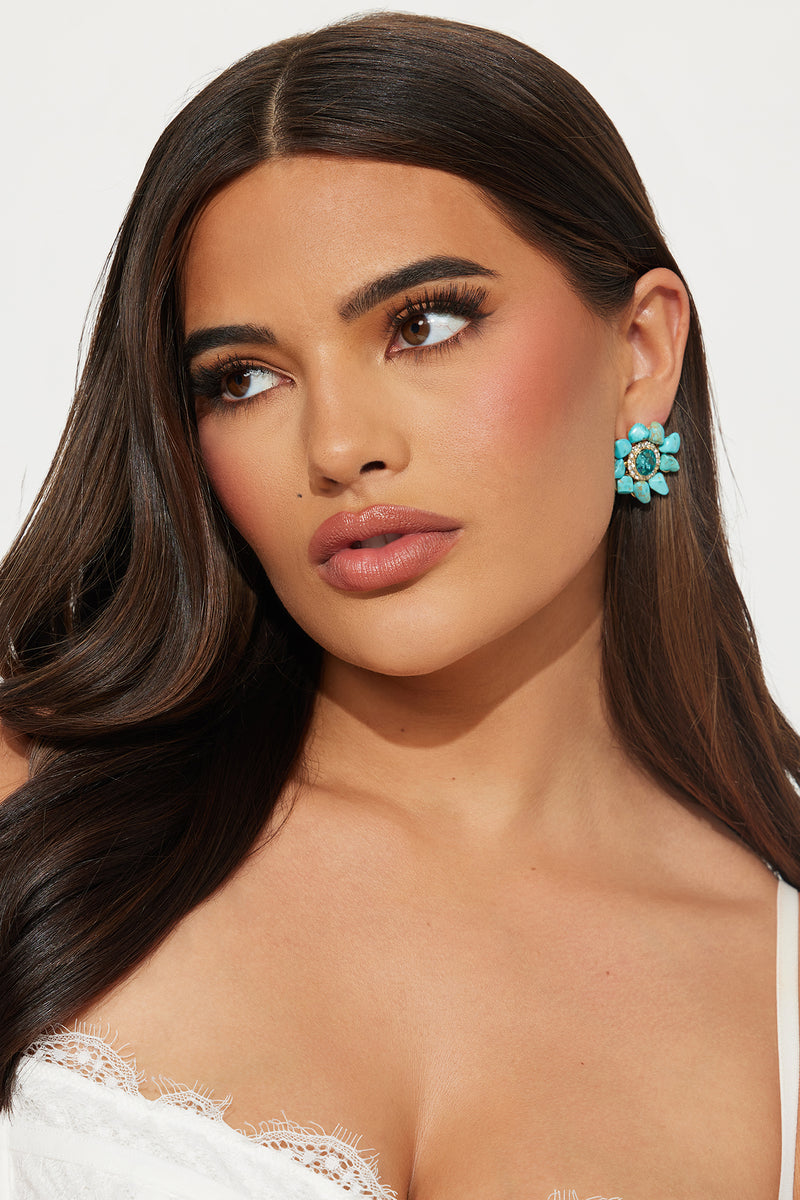 Ariana Stud Earrings - Blue | Fashion Nova, Jewelry | Fashion Nova